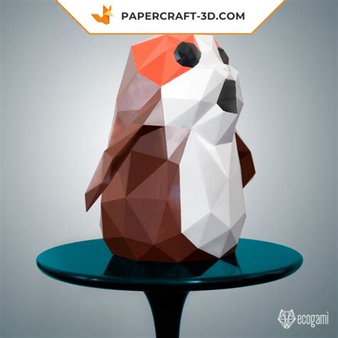 Porg Star Wars En Origami 3d à Poser