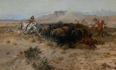The Buffalo Hunt Digital Art By Charles Russell Fine Art America