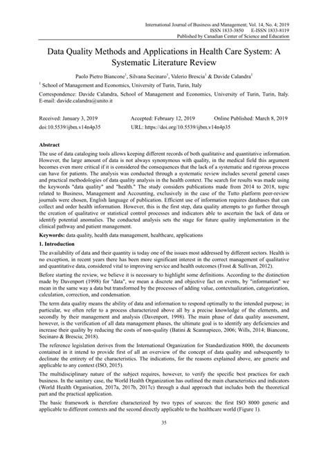 Pdf Data Quality Methods And Applications In Health Care System A