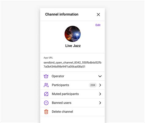Open Channel Settings Chat React Sdk Sendbird Docs
