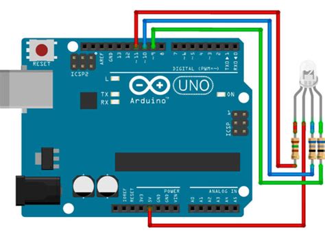 Подключение Rgb светодиода к Arduino Схема и пример кода блог