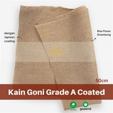 Kain Goni Coating Grade A 50cm X 135cm Kain Goni Coated Meteran Kain Karung Goni Water Resistant