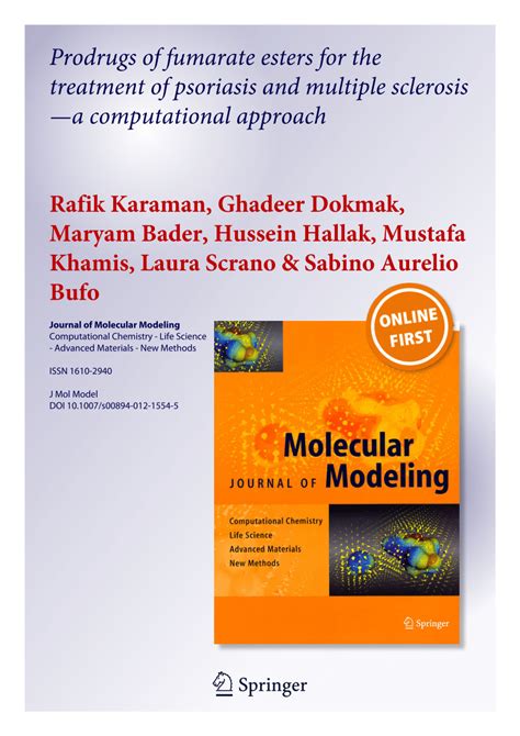 Pdf Prodrugs Of Fumarate Esters For The Treatment Of Psoriasis And