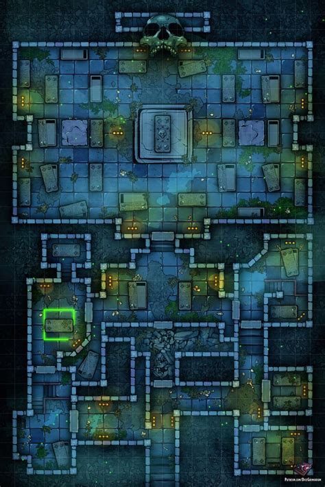 Ancient Crypt Dungeon 22x33 Public Dice Grimorium Dungeon Maps