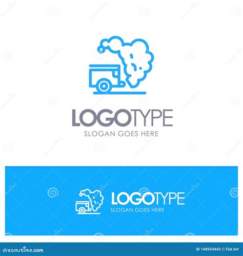 Dump Environment Garbage Pollution Blue Outline Logo With Place For