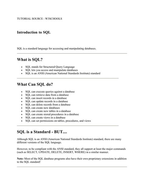 A Must Sql Notes For Beginners Pdf