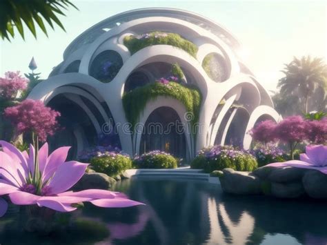 Creative Architecture Futuristic Design Generative Ai Illustration Stock Illustration