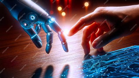 Robot And Human Hands Touch And Connect On Binary Code With Global Data Background Smart Al