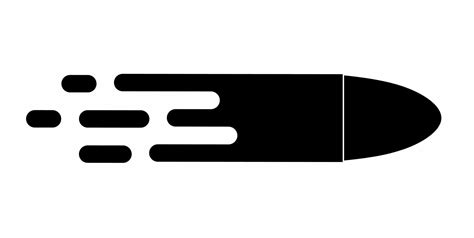 Silhouette Speeding Bullet Icon Isolated On White Backgroundfast