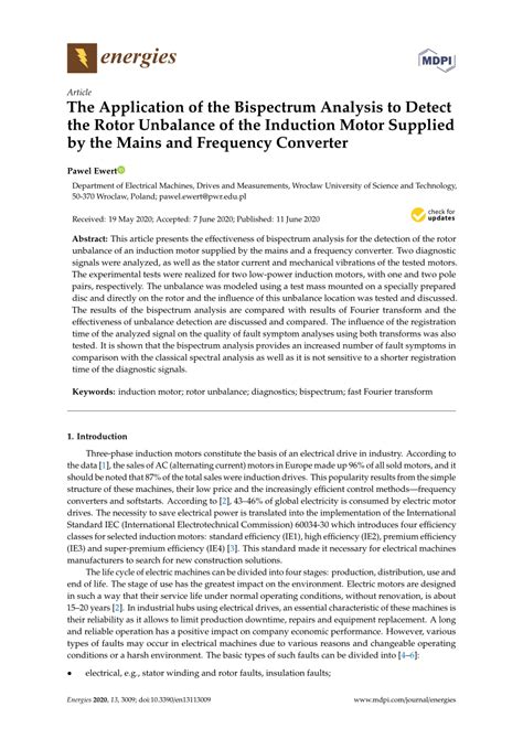 Pdf The Application Of The Bispectrum Analysis To Detect The Rotor