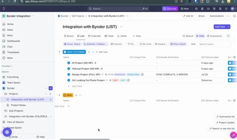 clickup integration bynder support
