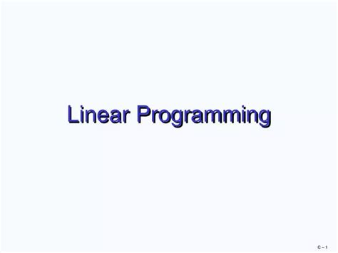 PPT Linear Programming PowerPoint Presentation Free Download ID
