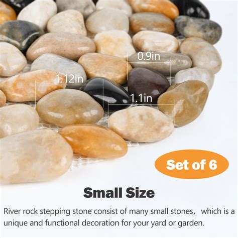 Dojobkinb River Rock Stepping Stones Outdoor For Garden