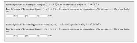 Find The Equation For The Normal Plane At The Point