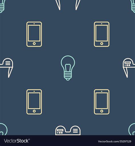 Set Line Smart Glasses Smartphone Mobile Phone Vector Image
