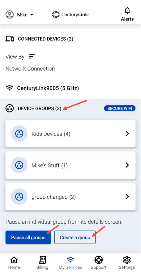Premium WiFi Groups And Devices CenturyLink