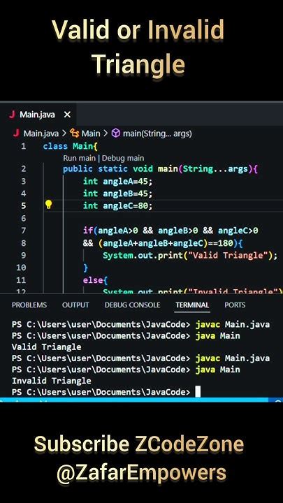 Validinvalid Triangle Subscribe Zafarempowers Javaexperts Coding Youtube