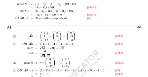Solution To AS Level Vectors Practice Worksheet