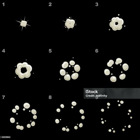 Explode Animation Sequence Cartoon Explosion Frames Vector向量圖形及更多速度圖片