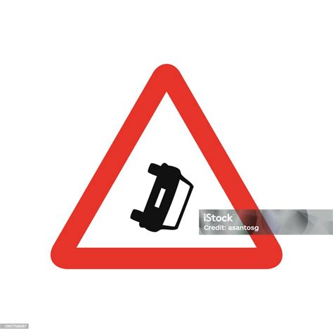 흰색과 빨간색의 삼각형 트래픽 신호 흰색 배경에 격리 도로 장애물 경고 0명에 대한 스톡 벡터 아트 및 기타 이미지 0명