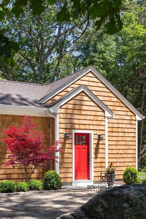 Welcoming Red Front Door And Cozy Cottage Exterior