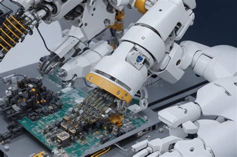 A Robotic Arm Delicately Assembling A Complex Circuit Board Generated