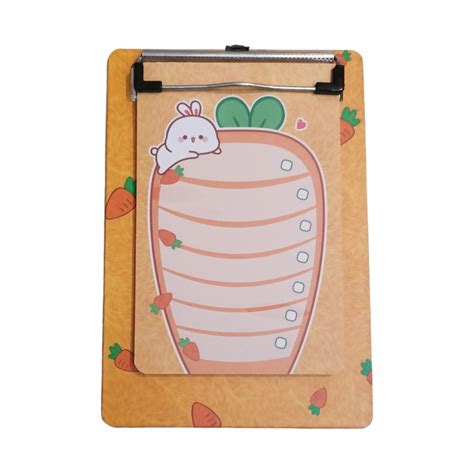 قیمت و خرید تخته شاسی مدل چک لیست طرح هویج و خرگوش سایز A5 به همراه کاغذ یادداشت