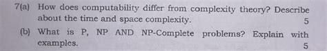 Solved 7 A How Does Computability Differ From Complexity