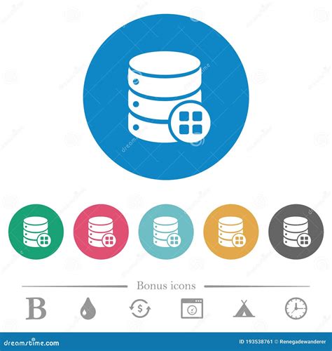 Database Modules Flat Round Icons Stock Vector Illustration Of Pieces