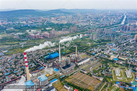 航拍河南平顶山燃煤火力发电厂 工业生产 科学技术 摄影素材 汇图网www huitu