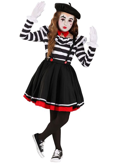 Girls Curious Mime Costume Mime Costumes For Girls