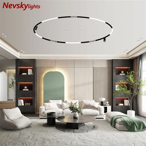 N8 모던 라운드 마그네틱 트랙 조명 디자인 Led 램프 마그네틱 레일 천장 시스템 실내 트랙 조명 스폿 레일 스포트라이트 Aliexpress