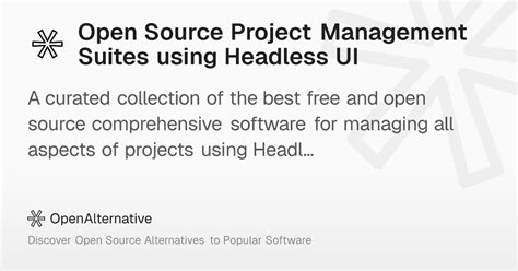 Open Source Project Management Suites Using Headless Ui Openalternative