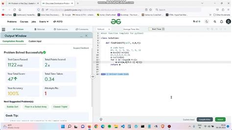 chocolate distribution problem potd gfg python youtube
