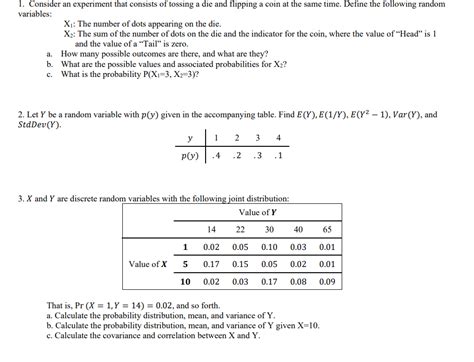 solved 1 consider an experiment that consists of tossing a