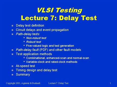vlsi testing lecture 7 delay test n n