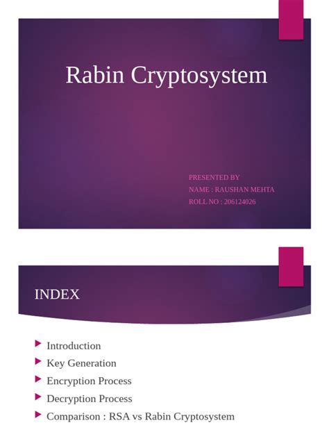 Rabin Cryptosystem Pdf Public Key Cryptography Encryption