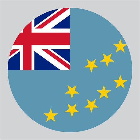 Flat Circle Shaped Illustration Of Tuvalu Flag 16881228 Vector Art At Vecteezy