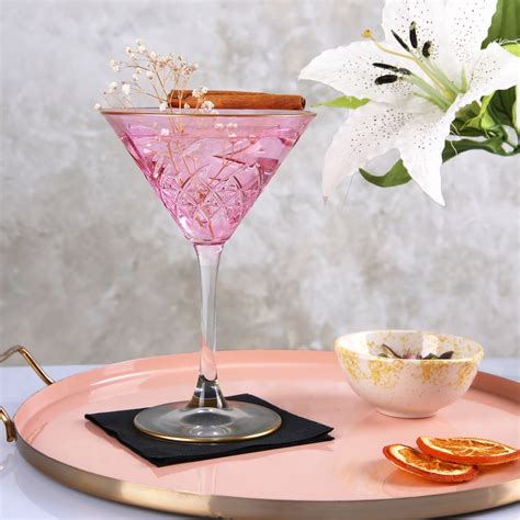 Colored Art Deco Cocktail Glasses Gold Rimmed Vintage Martini Set Pink Cocktail Glass Barware