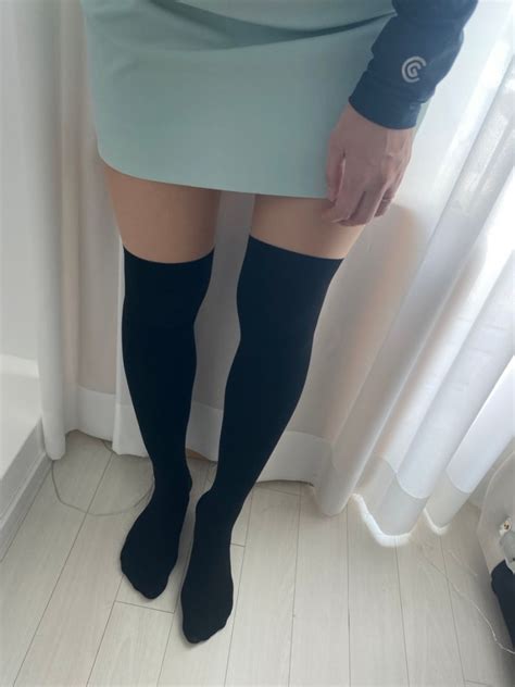 라운딩룩 골프스타킹 여성골프양말 합쳐진 투톤스타킹 단골린이 골프일상 네이버 블로그
