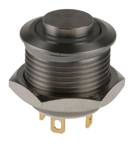 RS PRO RS PRO Illuminated Push Button Switch Momentary Panel Mount 16mm Cutout SPST Green