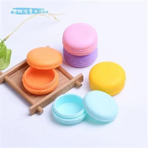 Round Candy Colorful Empty Pink Macaron Shaped Container Blacktie