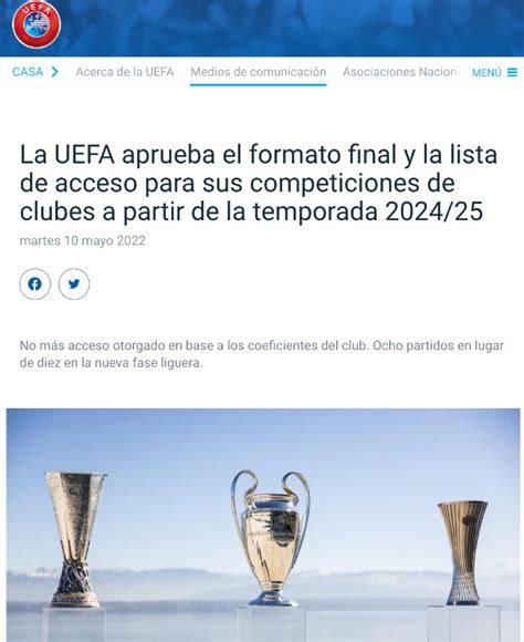 Conoce El Nuevo Formato De La Champions League Tendrá Repesca