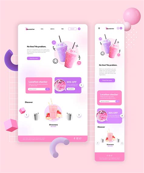 A Responsive Website For A Smoothie Bar Ui Design Behance