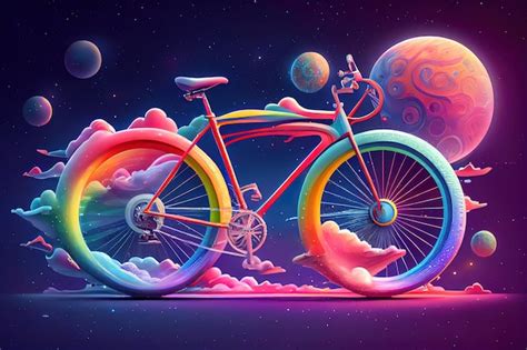 Premium AI Image | In memory of Albert Hoffman39s cosmic bicycle voyage ...
