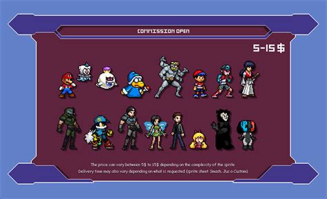 Commission Open Sprite Sheet By Xxalexsmashxx On Deviantart
