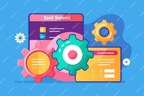 Colorful Gears And Settings Interface Illustrate A Customizable User Experience For Digital