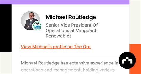 Michael Routledge Senior Vice President Of Operations At Vanguard