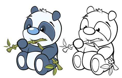 당신을 위한 귀여운 만화 캐릭터 팬더의 벡터 일러스트 레이션 디자인 및 컴퓨터 게임 색칠하기 책 개요 곰 새끼에 대한 스톡 벡터 아트 및 기타 이미지 Istock