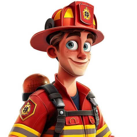 Premium Photo A Fireman Wearing A Firefighter Uniform With A Firefighter Hat